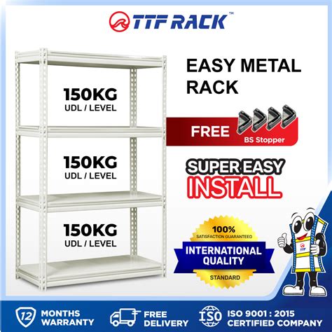 Ttf Rack™️ Easy Metal Rack H150 210cm Metal Shelf Rak Besi Serbaguna Full Metal Rack Steel