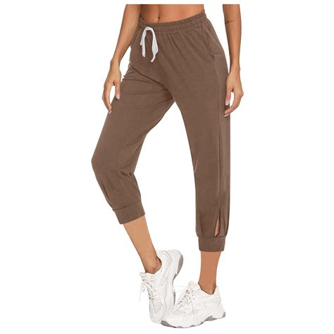 Owordtank Womens Workout Capris Jogger Plus Size Comfy Lounge Casual