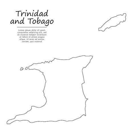 Mapa De Contorno Simple De Trinidad Y Tobago Silueta En Croquis