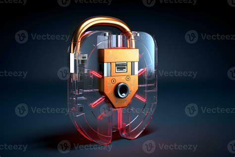 futuristic lock concept of data security cybersecurity cyber defense