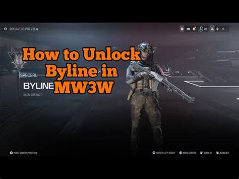 How To Unlock Byline In MW YouTube