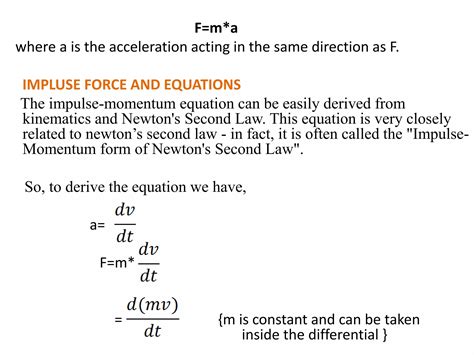 Linear Momentum And Impulse Equations Pptx