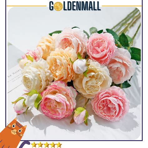 Jual Bunga Buket Bunga Peony Dekorasi Bouqet Flower Florist Tanaman Hias Artificial Bunga