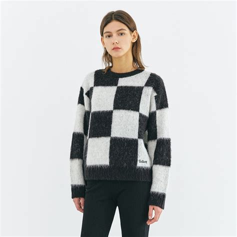 체커보드 니트 블랙 감도 깊은 취향 셀렉트샵 29cm