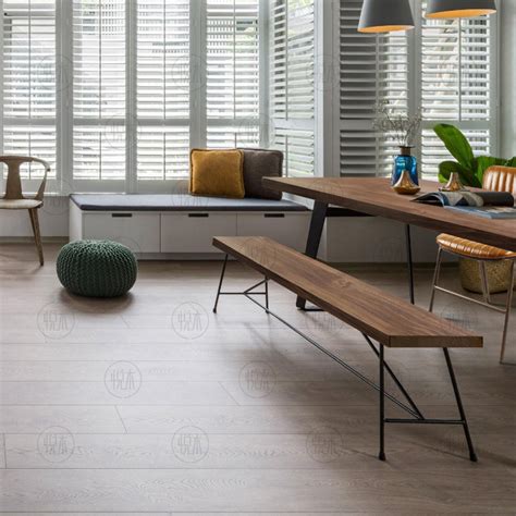 Milani Bali Conrad Dining Table Live Edge Retro Solid Wood — French