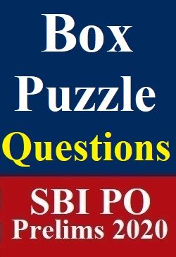 Box Stack Puzzles Questions Specially For SBI PO Prelims 2020 2021