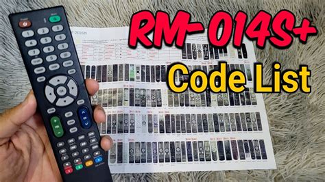 New Video Rm 014s Universal Tv 📺 Remote Codes List All Tv Brands