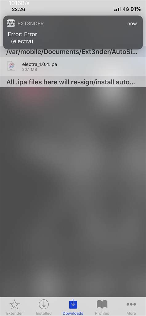 [help] today suddenly electra error with ext3nder iphone x ios 11 1 1