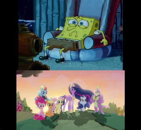 Spongebob Crying Over Mlp Friendship Is Magic Ends By Oscsun On Deviantart