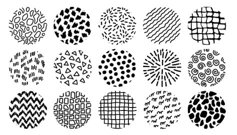 소셜 미디어 스토리를 위한 하이라이트 커버 세트 손으로 그린 텍스처 요소가 있는 둥근 아이콘 가리기에 대한 스톡 벡터 아트 및 기타 이미지 Istock