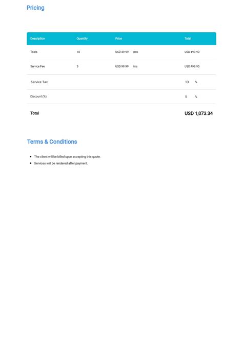 House Repair Quotation Template Free PDF Google Docs Google Sheets