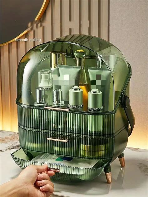Water Dust Free Makeup Organizer Lid Drawers Perfect Temu