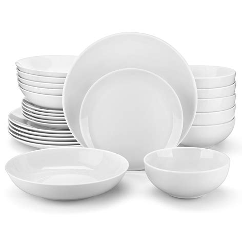 Malacasa Dinnerware Sets 24 Piece Gourmet Porcelain Plates And Bowls