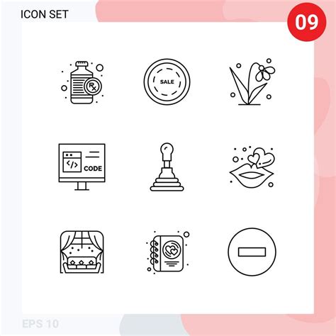 Universal Icon Symbols Group Of 9 Modern Outlines Of Car Develop Decoration Coding App Editable