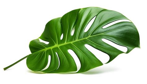 Premium Ai Image Monstera Leaf Elevation Side View Isolated On White