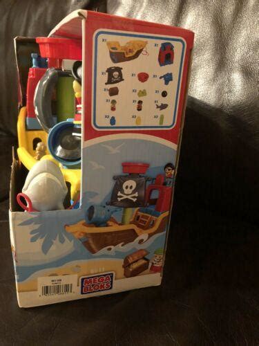 Mega Bloks Pull Along Musical Pirate Ship Boat 20 Pieces 6611 3010
