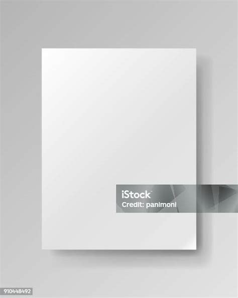 현실 빈 사각형 흰 종이 조각 배경에 회색 빛 시트 창의적인 프로젝트 실물 샘플 벡터 디자인 개체에 대 한 개체 종이에 대한 스톡 벡터 아트 및 기타 이미지 Istock