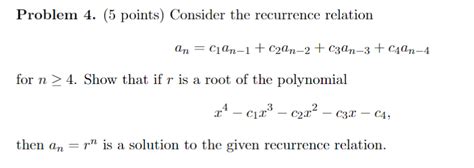 Solved Problem 4 5 Points Consider The Recurrence