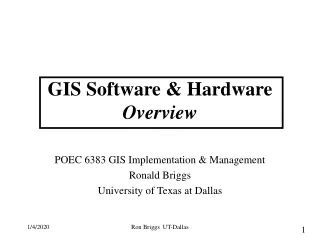 PPT GIS Software Hardware Overview PowerPoint Presentation ID