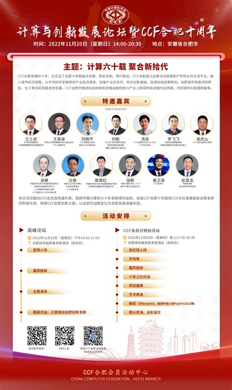 计算与创新发展论坛暨ccf合肥十周年 中国计算机学会
