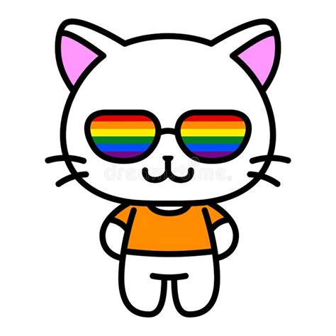 Vector Cartoon Cute Pride Cat Characters Isolated Stock Vector Illustration Of Homosexual