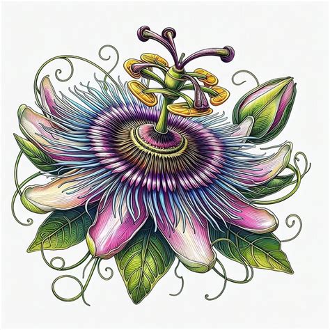 Passion Flower Vector Premium Ai Generated Image