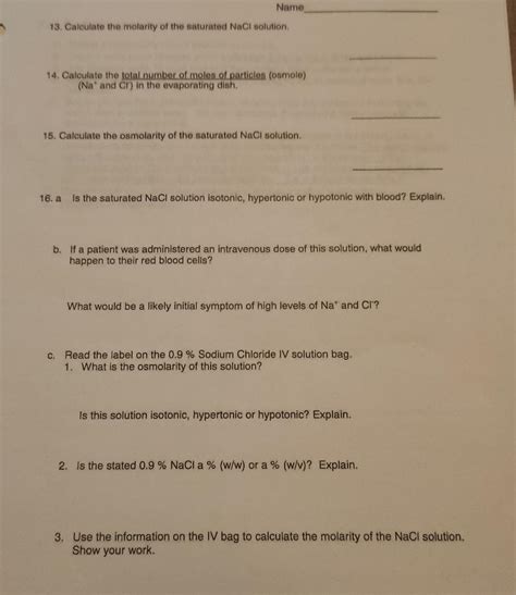 Solved Table 3 Data NaCl Solution Volume Of NaCl Solution Chegg Com