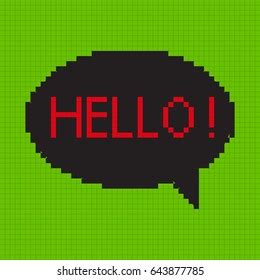 Pixel Hello Speech Bubbles Vector เวกเตอรสตอก ปลอดคาลขสทธ