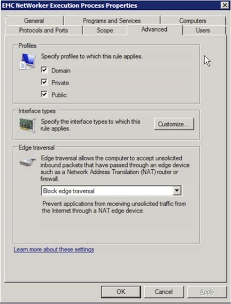 Networker Firewall Configuration On Windows Data Protection Hub
