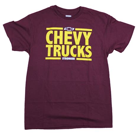 Hybrid Apparel Chevrolet Mens T Shirt Chevy Trucks Stronger Simple