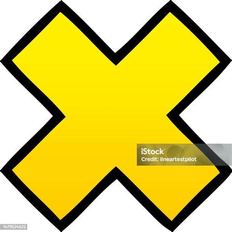 Gradient Shaded Cartoon Of A Multiplication Symbol Stock Illustration