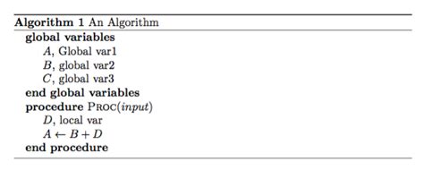 Algorithmic How To Declare Global Variables For An Algorithm TeX