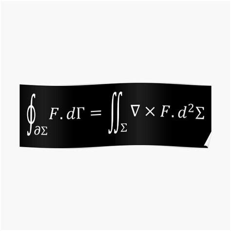 Stokes Theorem Equation Differential Calculus Poster For Sale By Sciencecorner Redbubble