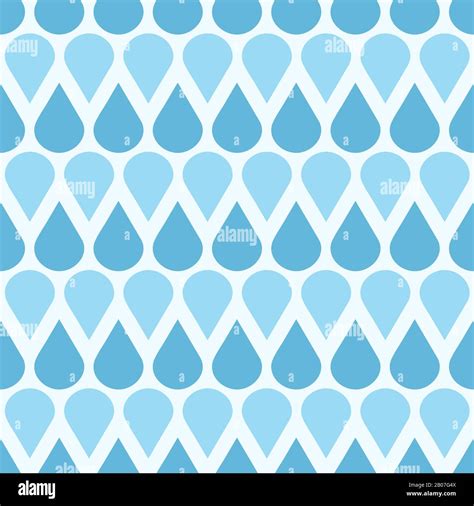 Blue Vector Falling Water Drops Seamless Pattern Rain Weather