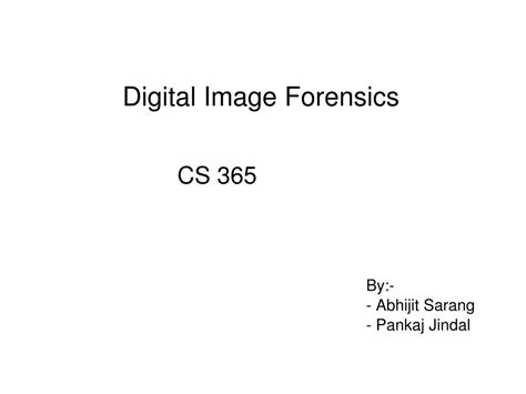 PPT Digital Image Forensics PowerPoint Presentation Free Download ID 3569090