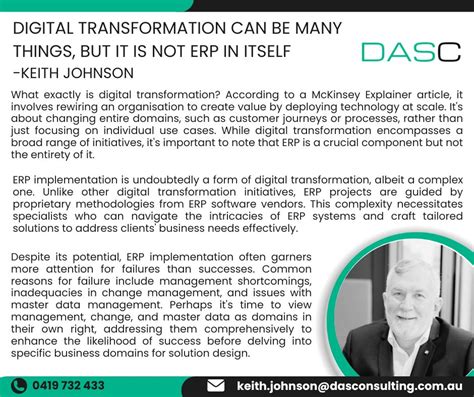 Das Consulting Australia Pty Ltd On Linkedin Erpimplementation Digitaltransformation