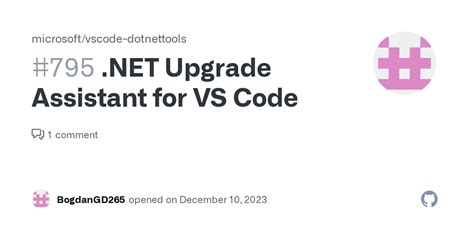Net Upgrade Assistant For Vs Code · Issue 795 · Microsoftvscode