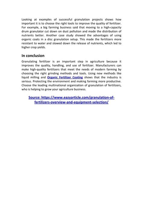 Ppt Granulation Of Fertilizers Overview And Equipment Selection Powerpoint Presentation Id