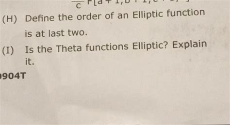 H Define The Order Of An Elliptic Function Studyx H Define The Order Of An Elliptic Function Studyx