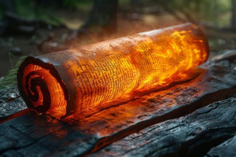 Illustration Of Glowing Open Bible Scroll Generative Ai Stock