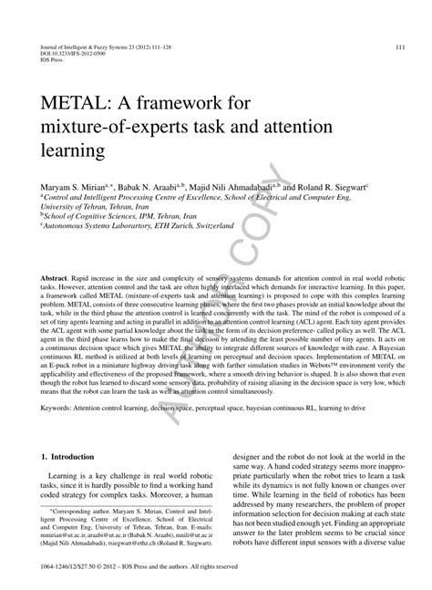 Pdf Metal A Framework For Mixture Of Experts Task And Attention Learning