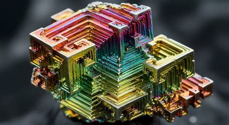 Iridescent Bismuth Crystal With Stunning Rainbow Oxide Layer