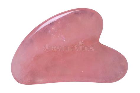 Natural Gua Sha Rose Quartz Stone Isolated Guasha Massage Tool