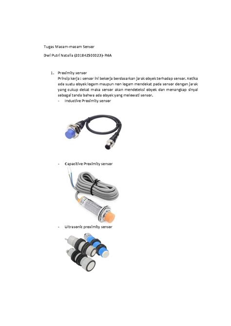 Macam Macam Sensor Tugas Macam Macam Sensor Dwi Putri Natalia