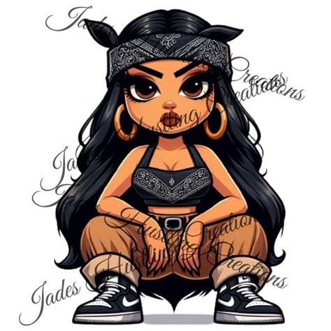 Chicana Cartoon Gangster Etsy UK In Gangster Drawings Girl Cartoon Cholo Art