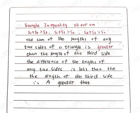 Solved 15 In Trianle Inequality Theorem S1 S2 S3 The Sum Of The Lengths Of Any Two Sides Of A