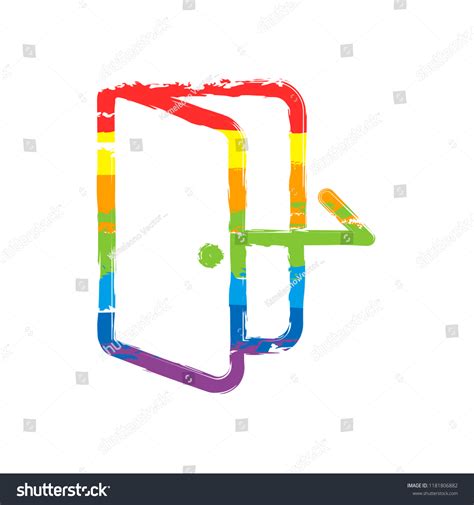 Exit Icon Linear Thin Outline Drawing Stock Vector Royalty Free 1181806882 Shutterstock