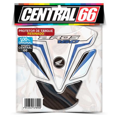 Tankpad Adesivo Resinado Moto Honda M1 Bros 160 Branco Azul Protetor De
