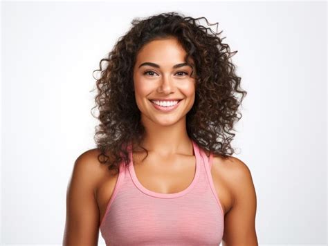 Premium Ai Image Pretty Cute Sports Professional Woman Smiling