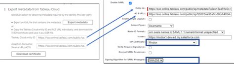 Tableau Server Saml Configuration